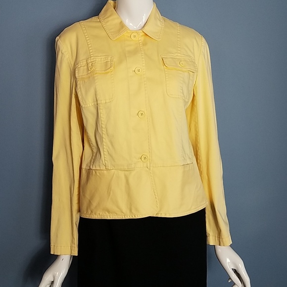 Talbots | Jackets & Coats | Talbots Yellow Stretch Jacket Flared 4 ...
